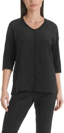 Marc Cain Langarmbluse Collection Essential Premium Damenmode Blusenshirt aus Material-Mix