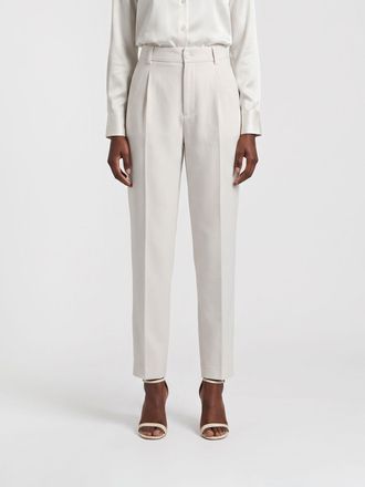Semicouture Pantalon droit &agrave; taille haute en m&eacute;lange de viscose avec pinces