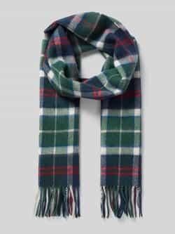 Barbour Schal aus Woll-Kaschmir-Mix mit Tartan-Muster und Fransen