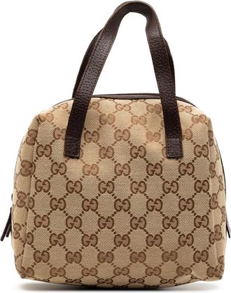 Gucci 2000-2015 Mini GG Canvas Balthus Tofu Bag handbag - Braun