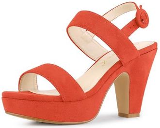 Allegra K Sandales à Talons épais à Plateforme Orange 38