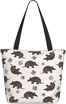 AOOEDM Sac &agrave; provisions pour femme tatous violets 33 x 27,9 x 17,8 cm. Le cadeau parfait pour la Saint-Valentin. Cest de la Saint-Valentin pour maman, fille,