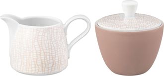 SELTMANN WEIDEN Life Fashion Posh Rose Milch- und Zucker-Set, je 260 ml, Milchk&auml;nnchen und Zuckerdose mit modernem Strukturdesign, Mix & Match Geschirr, Porzellan, Ro