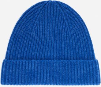 Arket Rippstrick-Beanie Aus Wollmischung -Blau