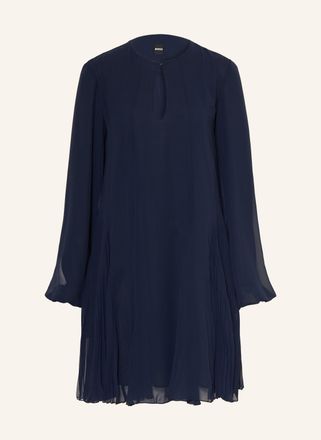 HUGO BOSS Kleid Donottati Mit Plissees blau