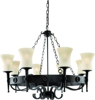 Searchlight Searchlight - Cartwheel - 8 Light Multi Arm Chandelier Schwarz Finish, E27