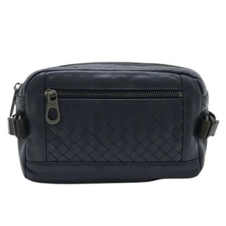 Bottega Veneta Sac bandouli&egrave;re en cuir Pre-owned - Homme - Pre-owned - Bleu - Taille: ONE Size