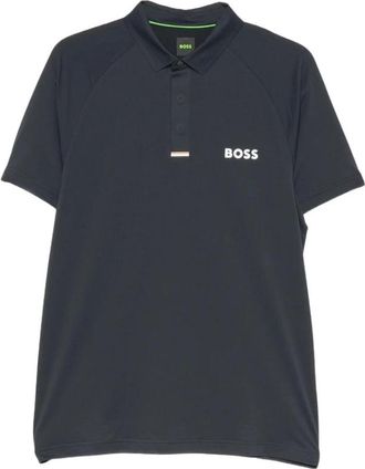 HUGO BOSS Homme, Tops, Bleu, Taille: 2XL Polo &agrave; manches raglan imprim&eacute; logo