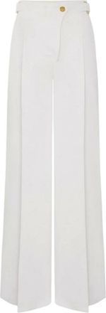 Elisabetta Franchi Femme, Pantalons, Blanc, Taille: 42 FR Straps Palazzo Pants
