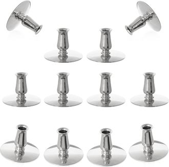 NKlaus 12x Kerzenhalter Messing vernickelt Kerzenständer Dünne Altarkerzen Bis Ø0,9cm Hochzeit 6732