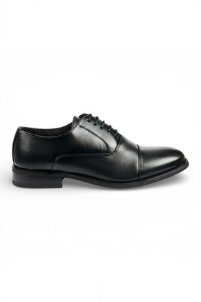 Infinity Leather Herren Schwarze Lackleder Schn&uuml;rschuhe mit Kappen - N103212