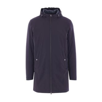Herno Homme, Manteaux, Bleu, Taille: 3XL Manteau Bleu à Capuche et Fermeture Éclair