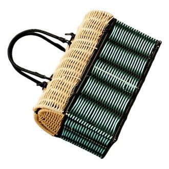 Garneck Grand Sac Cabas Tiss&eacute; Main Imitation Rotin Grand Sac &agrave; Main L&eacute;ger R&eacute;sistant pour Plage Shopping et Voyages &eacute;t&eacute; &Eacute;l&eacute;gant &agrave; Capacit&eacute; pour Femme