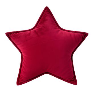 Heimtexland Dekokissen Weihnachten Formkissen Stern Kuschelkissen Samt 40 cm Deko Weihnachtskissen Zierkissen Geschenk-Idee Weihnachtsdeko Kissen Typ924 Bordeaux 