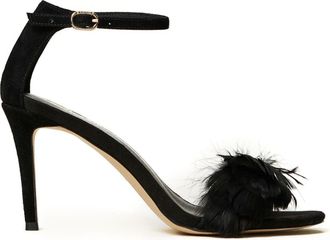 Twin-Set Sandalen mit Federdetail 90mm - Schwarz