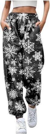 Generic Pantalon Chaud Femme, Pantalon Femme Christmas Pantalon Imprimé De NoëL Automne/Hiver pour Sport Le Yoga Et Les Loisirs Tenues Pants