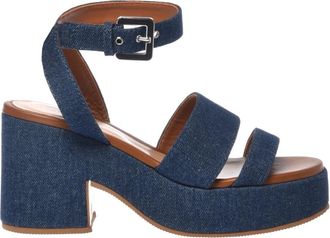 Baldinini Femme, Chaussures, Bleu, Taille: 37 EU Sandales &agrave; Talons Hauts