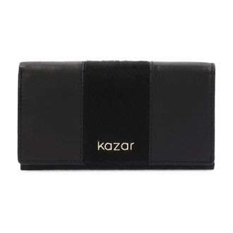Kazar Schwarzes Lederportemonnaie mit Naturhaar - - Accessories - Damen - Schwarzk - ONE SIZE
