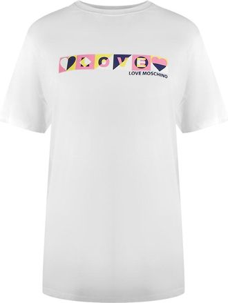 Moschino Colourblock Logo Wei&szlig;es T-shirt