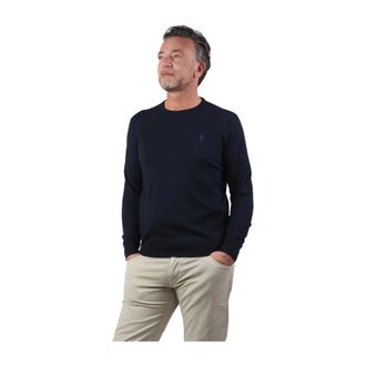 Ralph Lauren Homme, Pulls, Bleu, Taille: M Pull col rond bleu pour homme - S, Bleu