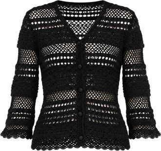 Dolce & Gabbana Cardigan boutonn&eacute; - Femme - Pulls - Noir - Taille: 40 FR