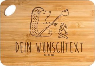 Mr. & Mrs. Panda Holzbrett Mit Gravur Igel Grillen - Personalisierte Geschenke, Motivation, Fr&uuml;hst&uuml;cksbrett personalisiert, Lustige Spr&uuml;che, Brotzeitbrett graviert, Si