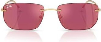 Ray-Ban Lunettes de soleil, Dor&eacute;/violet fonc&eacute; miroir rouge, 56 mm