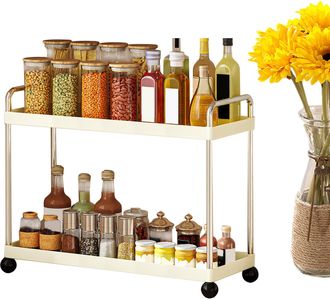 Generico Schreibtisch-Organizer f&uuml;r Badezimmer, Kosmetikregal mit 2 Ebenen, dekoratives f&uuml;r K&uuml;che, f&uuml;r Schreibtisch, Schlafzimmer, Schminktisch, Speisekammer, 