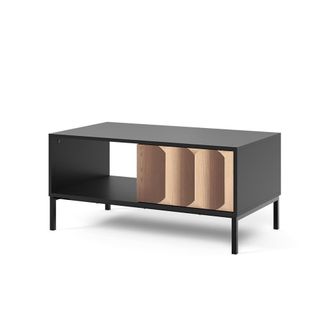 Vicco Couchtisch Eliza, Schwarz/Eiche, 90 x 50 cm mit Schublade