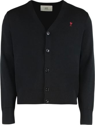 Ami Homme, Pulls, Noir, Taille: M De Coeur Cardigan