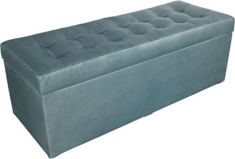 MG Design Polsterhocker 45 x 120 cm Blau mit Stauraum (ca. 140 L), robust und formstabil, bis 300 kg belastbar, komplett montiert und schnell zu reinigen - für 