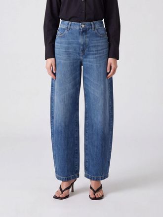 The Attico Jean baggy en denim de coton &agrave; taille haute