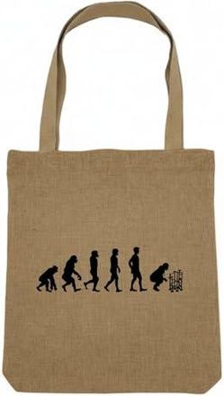 Fabulous Sac Shopping Tote Bag Aspect Lin - Evolution Course de Bille Marble Race - Sac de Courses Toile Epaisse 360g Beige Naturel Cabas Port&eacute; Epaule Solide I