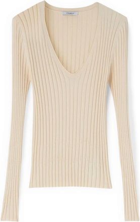 Motivi Pullover mit Rippstrick - - Knitwear - Damen - Wei&szlig; - XS