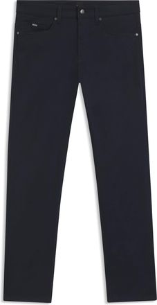 BOSS Herren H-Delaware5 Delaware Slim-Fit Hose aus elastischem Baumwoll-Satin Dunkelblau 32/32