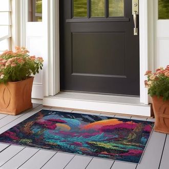 Generic Bleu Tapis Doux et Moelleux, Fantaisie Paysages Magie Tapis Design &agrave; Poil Ras Doux pour Salle &agrave; Manger Chambre Adulte et Ado 160 x 230 cm