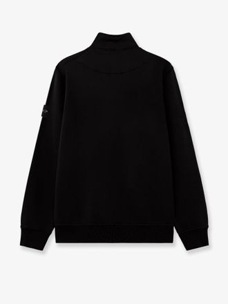 Stone Island Mens Sweatshirt With Side Logo Patch Black Organic Cotton Sweatshirts Sweater