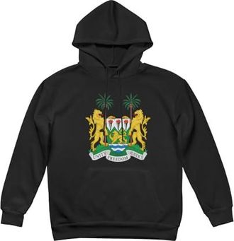 Generic Sweatshirt Sierra Leone Doublure Polaire Sierra Leone Embl&egrave;me National Lettres Graphiques Pull Col Rond Manches Longues Coupe Ample Sweat V&ecirc;tements Pl