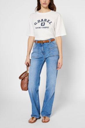 Gerard Darel T-shirt en coton &agrave; inscription - Ecru