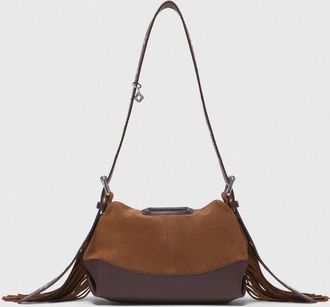 Maje Tasche Miss M Mini, Leder & Wildleder - Camel/marron - Maje