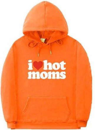 Generic Sweat a Capuche Homme Hooded Sweatshirt Sweatshirt Hommes et Femmes Imprim&eacute; I Love Hot Moms pour Automne et Hiver, Sweatshirts et Vestes avec Base Fil