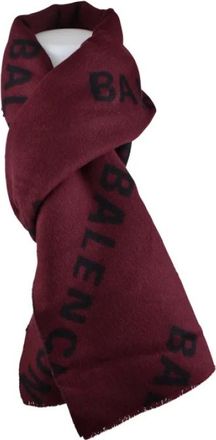 Balenciaga Pre-owned &Eacute;charpe Bicolore Noire et Bordeaux - Homme - Pre-owned - Rouge - Taille: ONE Size