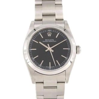 Rolex Montre Pre-owned Oyster Perpetual en acier inoxydable - Femme - Pre-owned - Noir - Taille: ONE Size