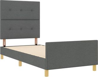 vidaXL Cadre de lit avec t&ecirc;te de lit Gris fonc&eacute; 80 x 200 cm tissu Vidaxl