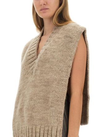 Maison Margiela Knitted Alpaca Vest - Beige