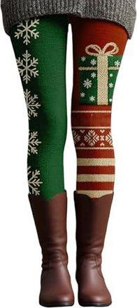 Generic Leggings Noel Femme Humour Imprim&eacute; Motif De No&euml;l Collants dhiver Taille Haute &Eacute;lastique Slim Pantalon De Yoga pour Fitness Entra&icirc;nement Doux Cosplay L