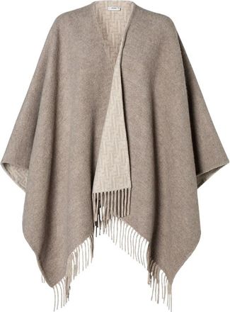 Fendi Reversible Fringed Poncho
