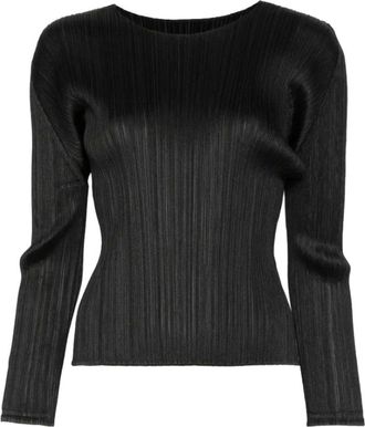 Issey Miyake Femme, Blouses et Chemises, Noir, Taille: 46 FR Shirt Pleats Please