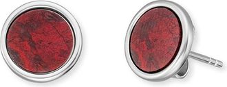 Engelsrufer Damen Ohrstecker aus Sterling Silber mit Roter Jaspis Kraftstein Anhänger, Steckverschluss, nickelfrei, 10mm, ERE-RJ-ST