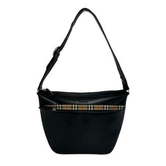 Burberry Sac bandouli&egrave;re en cuir et toile Pre-owned - Femme - Pre-owned - Noir - Taille: ONE Size